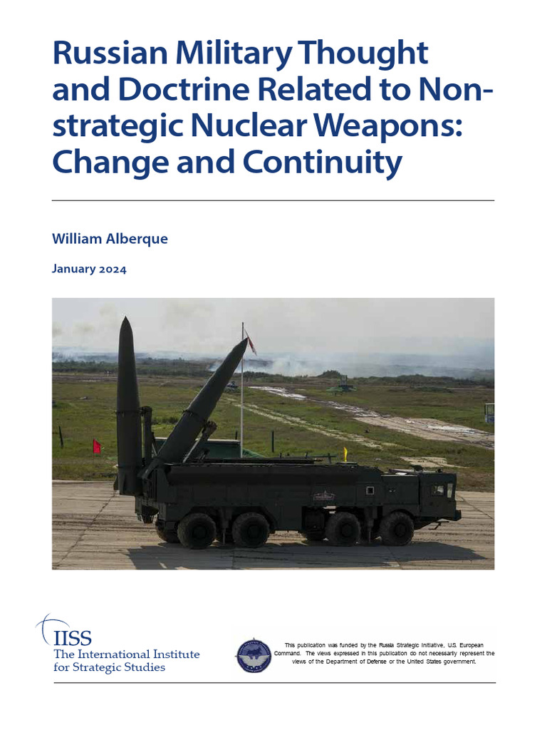 Iiss - Russian Military Thought and Doctrine Related To Non Strategic ...
