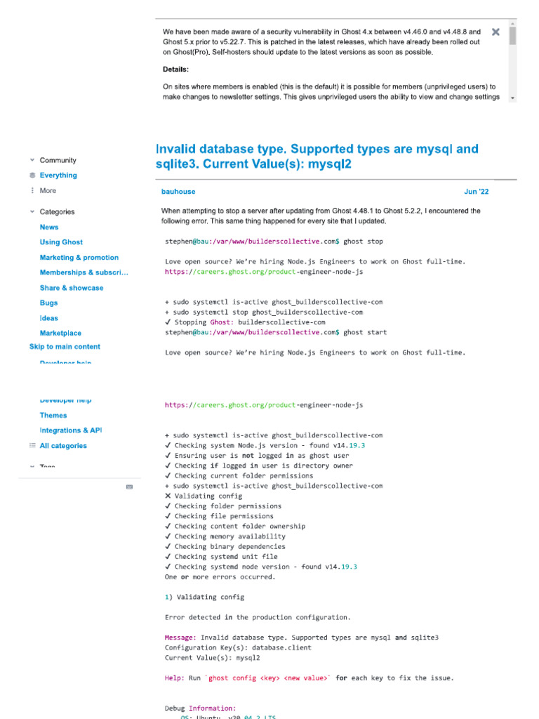 Problem Mysql Ghost Forum | PDF