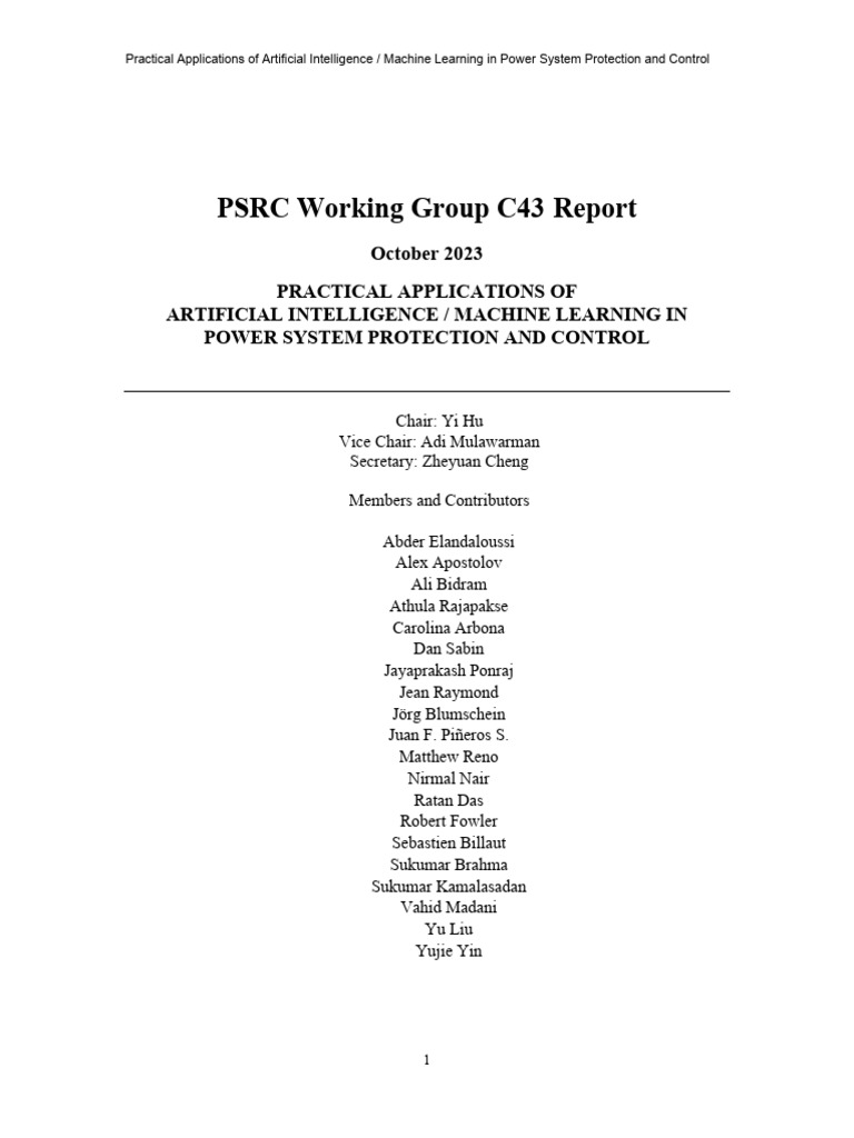 PSRC Working Group C43 | PDF | Machine Learning | Artificial Intelligence