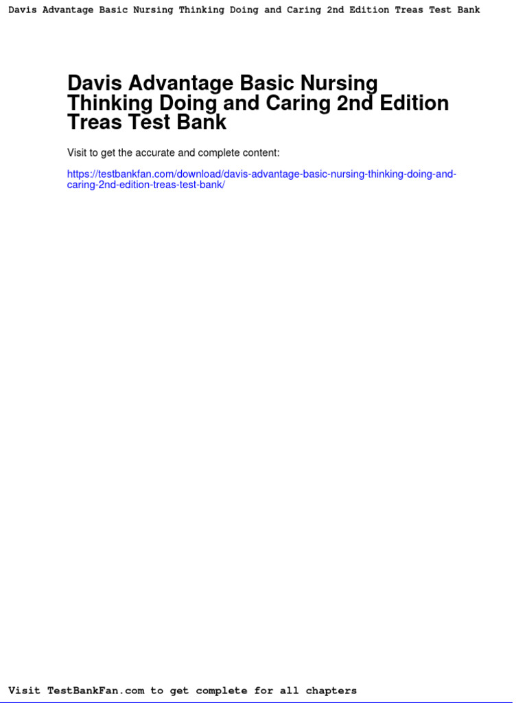 Dwnload Full Davis Advantage Basic Nursing Thinking Doing and Caring ...