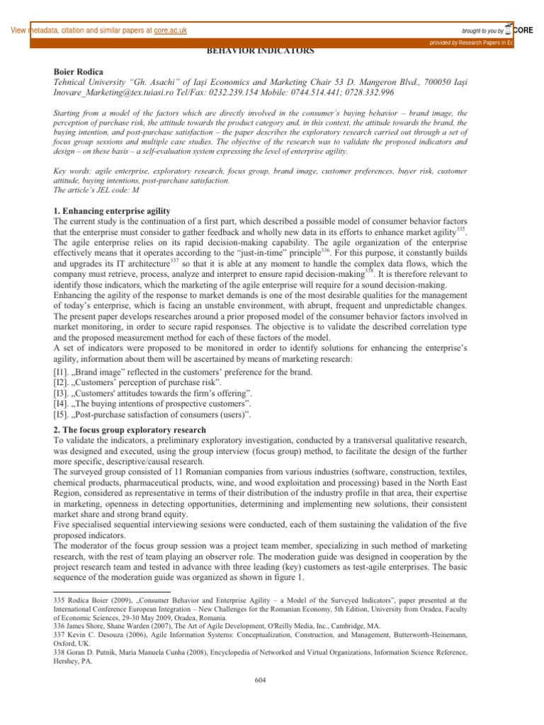 Evaluating Enterprise Agility - An Exploratory Research On Consumer ...