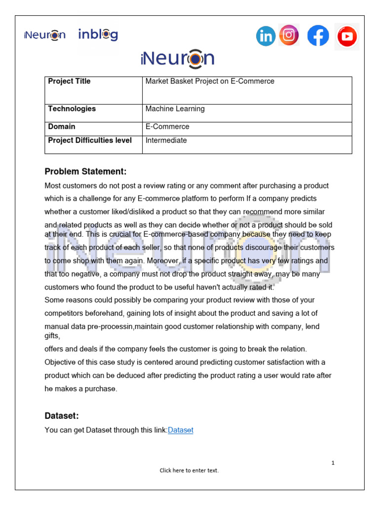 Market Basket Project On E-Commerce | PDF | E Commerce | Cloud Computing