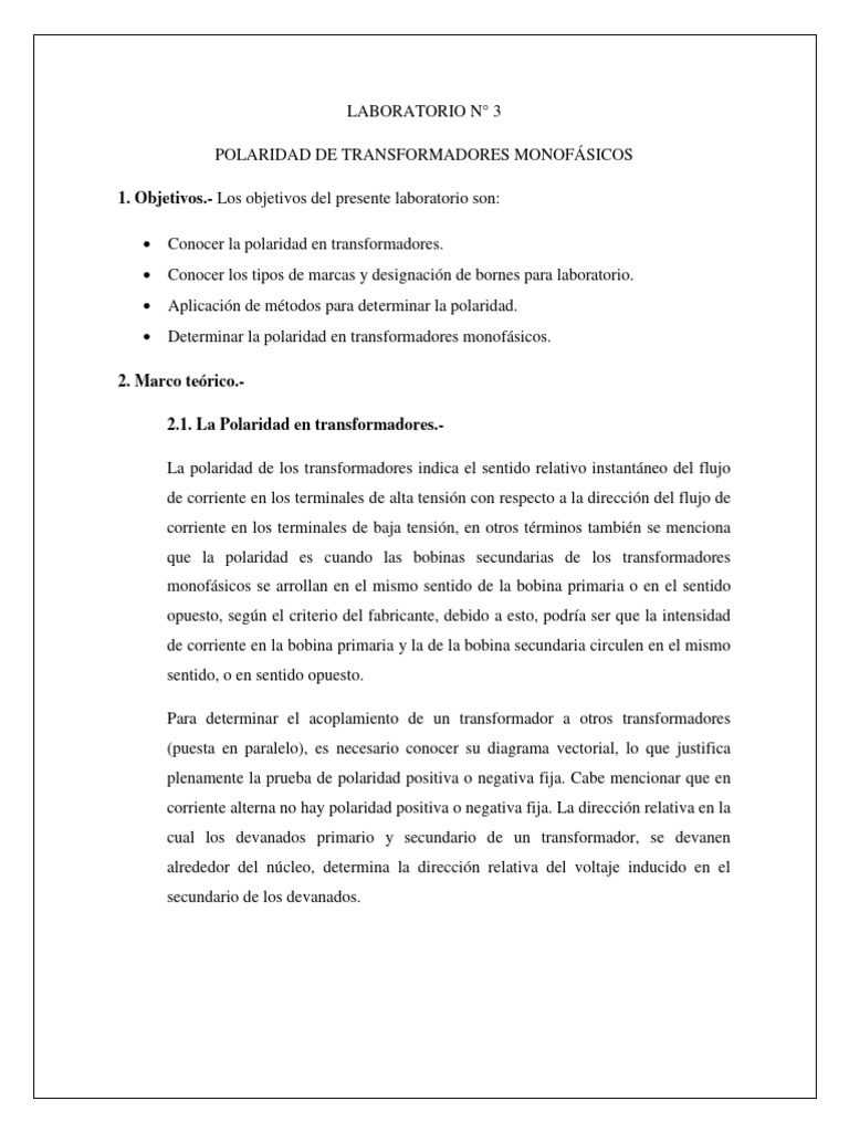 Lab 3 | PDF | Transformador | Inductor