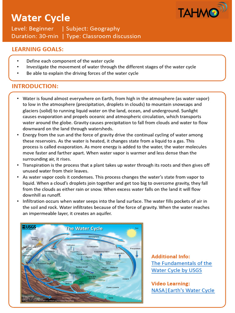 Water Cycle Lesson | PDF | Water Cycle | Water