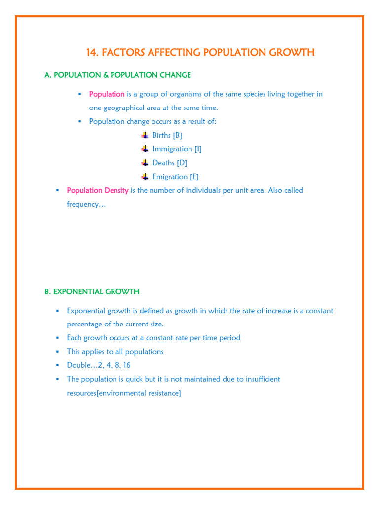 Factors Affecting Population Growth | PDF | Ecosystem | Predation