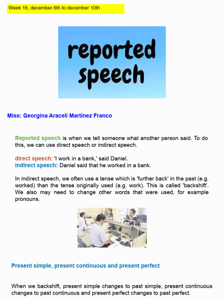 Reported Speech - Inglés | PDF | Language Mechanics | Linguistic Morphology