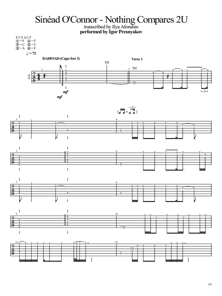 Sinead OConnor Nothing Compares 2U | PDF