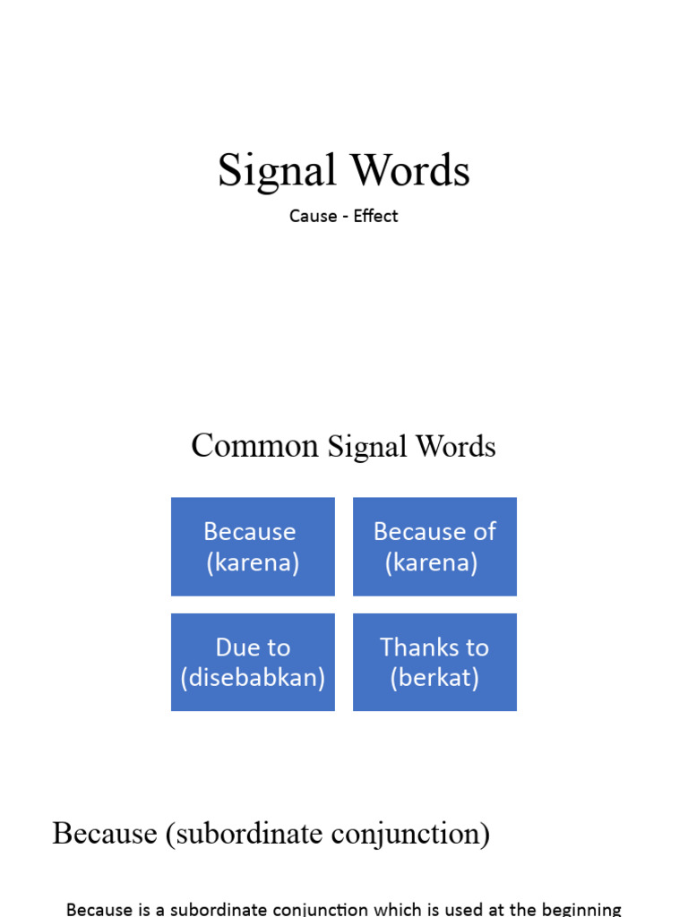 Signal Words | PDF | Pronoun | Verb