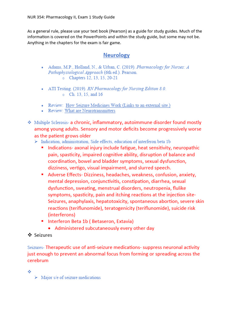 Pharm Exam 1 Study Guide | PDF | Shock (Circulatory) | Benzodiazepine