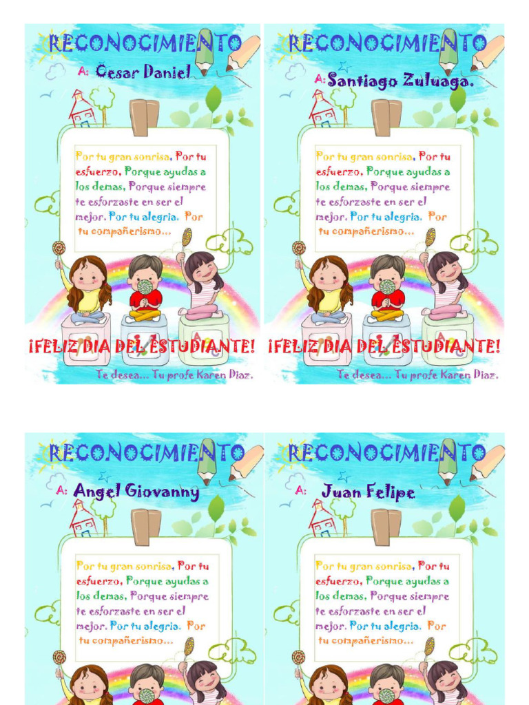 Tarjeta Dia Del Estudiante | PDF