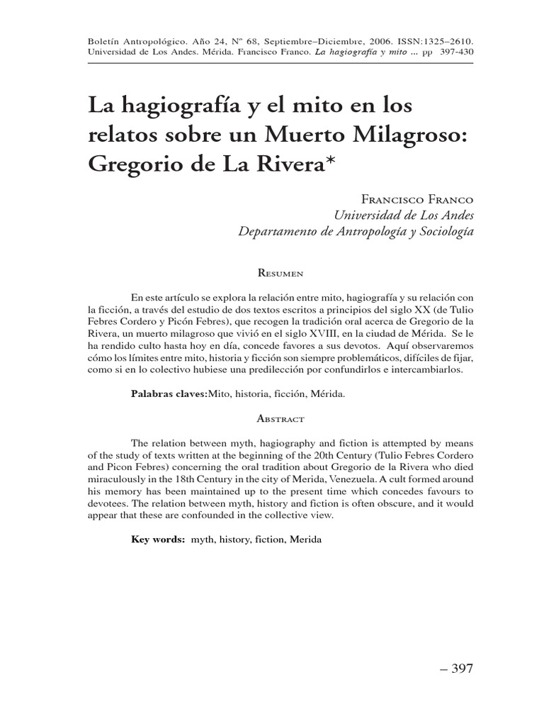 La Hagiografia y El Mito en Los - Franco, Francisco | PDF | Santo ...