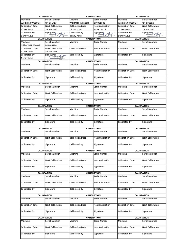 Calibration Sticker Template (New Update) | PDF | System Software ...
