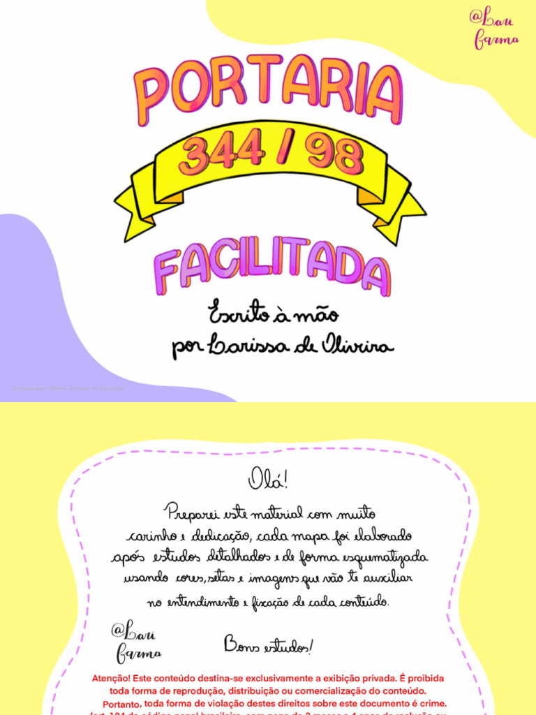 Portaria 344 Mapas mentais | PDF