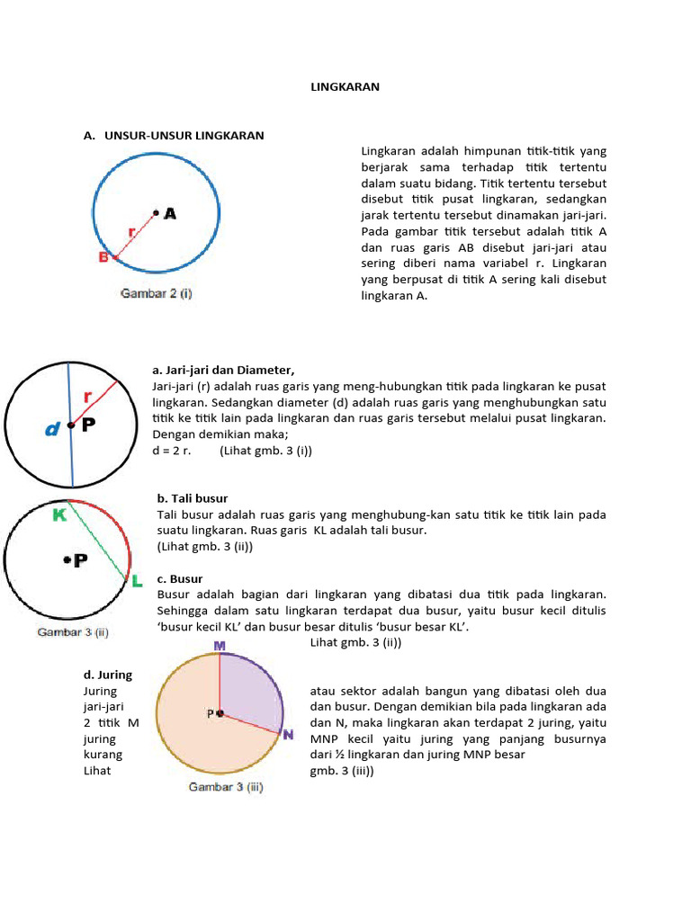 Kelas XI Unsur-Unsur LINGKARAN | PDF