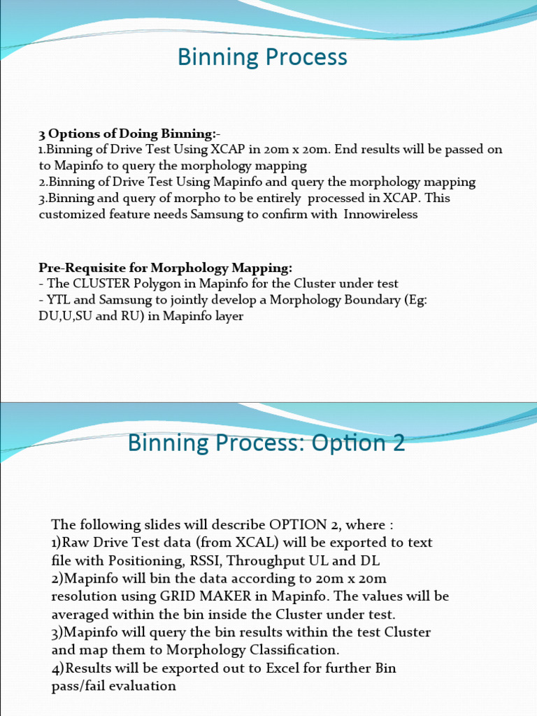 Procedure For Binning Using Xcal | PDF | Information Technology Management | Data Management