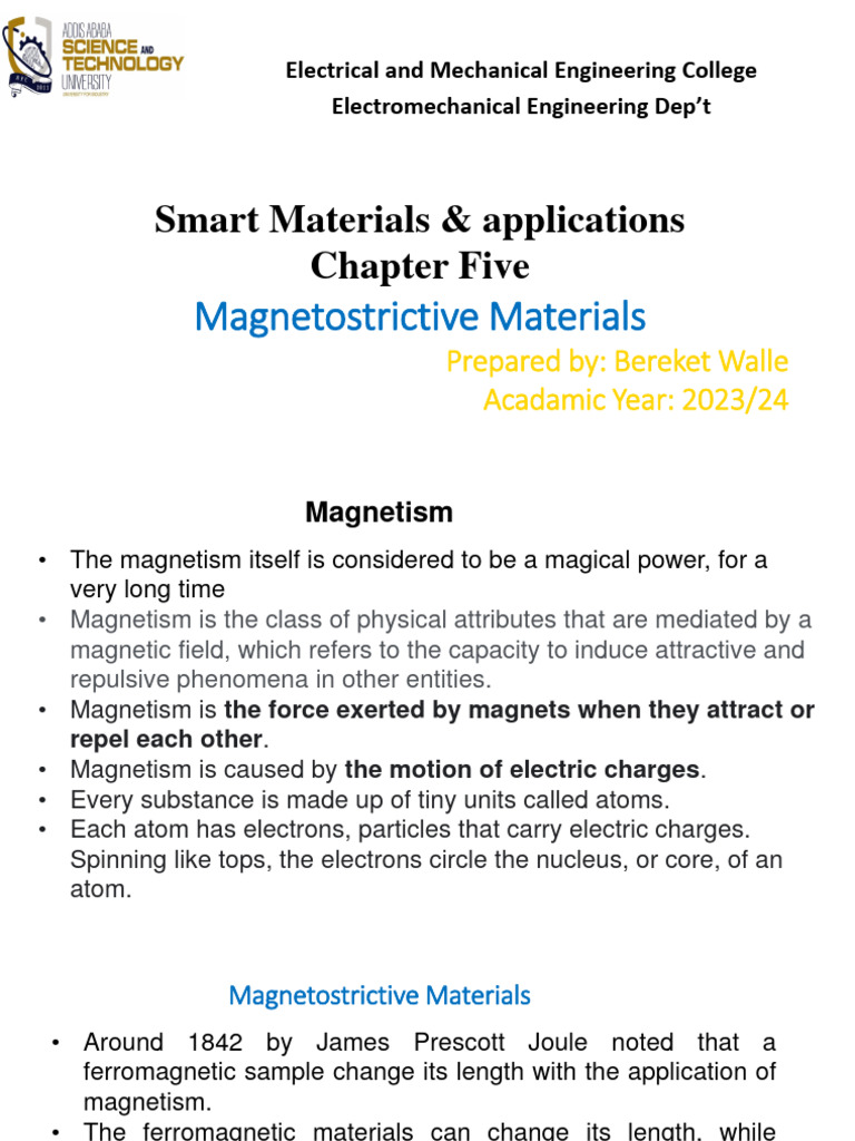 Chapter 5 - Magnetostrictive Materials | PDF | Ferromagnetism | Magnetism