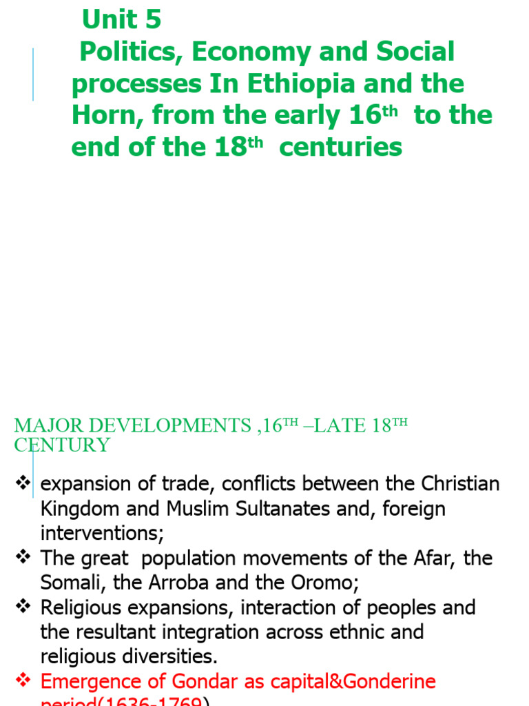 Unit 5 Hist PPT Hist of Eth and The Horn | PDF | Ethiopia