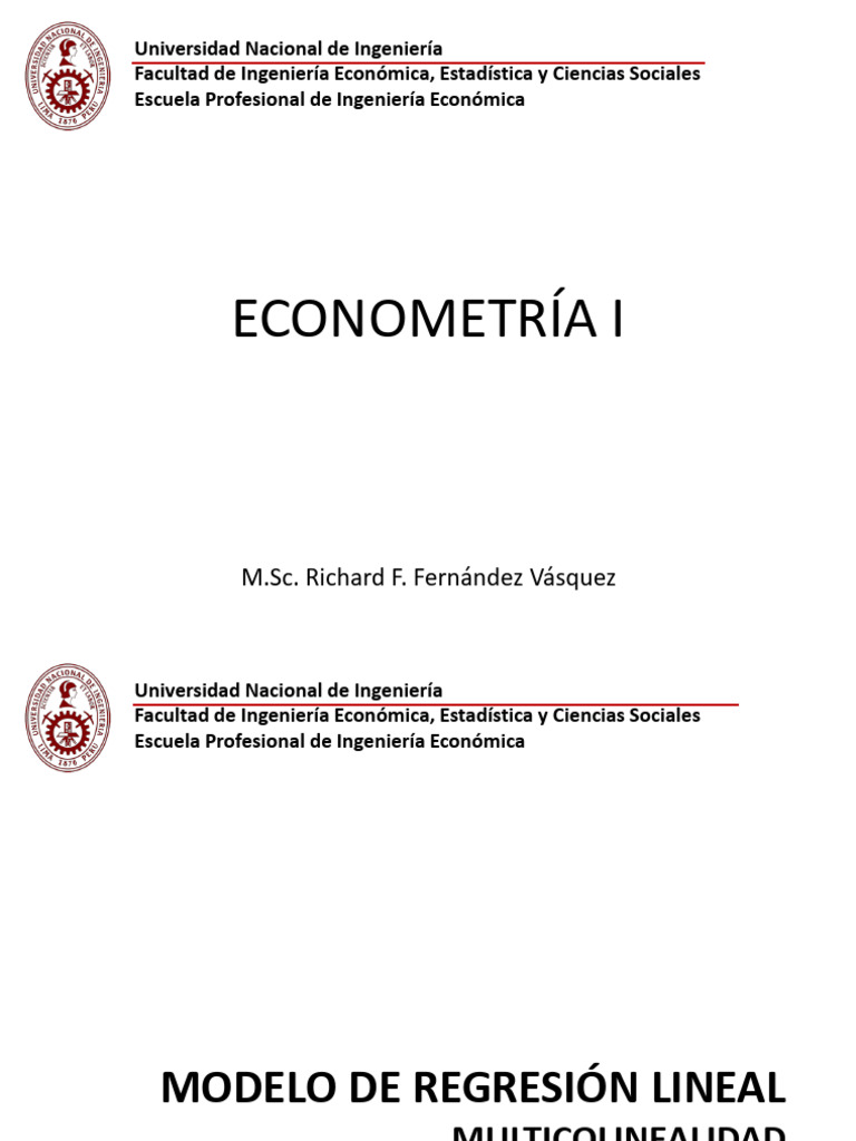 11° Clase Econometría I - Multicolinealidad | PDF | Multicolinealidad | Econometría