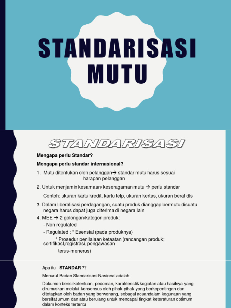 Standarisasi Mutu | PDF
