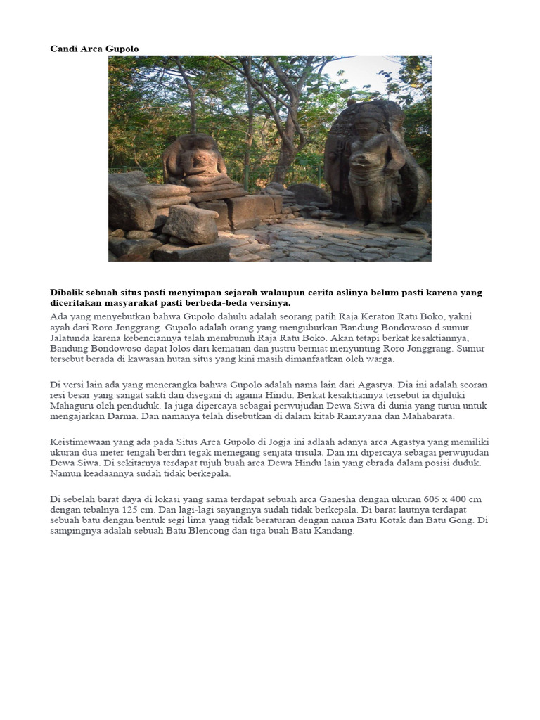Candi Arca Gupolo | PDF