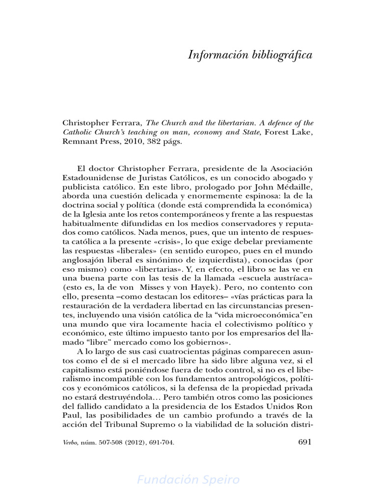 473 - Christopher Ferrara The Church and The Libertarian A Defence of ...