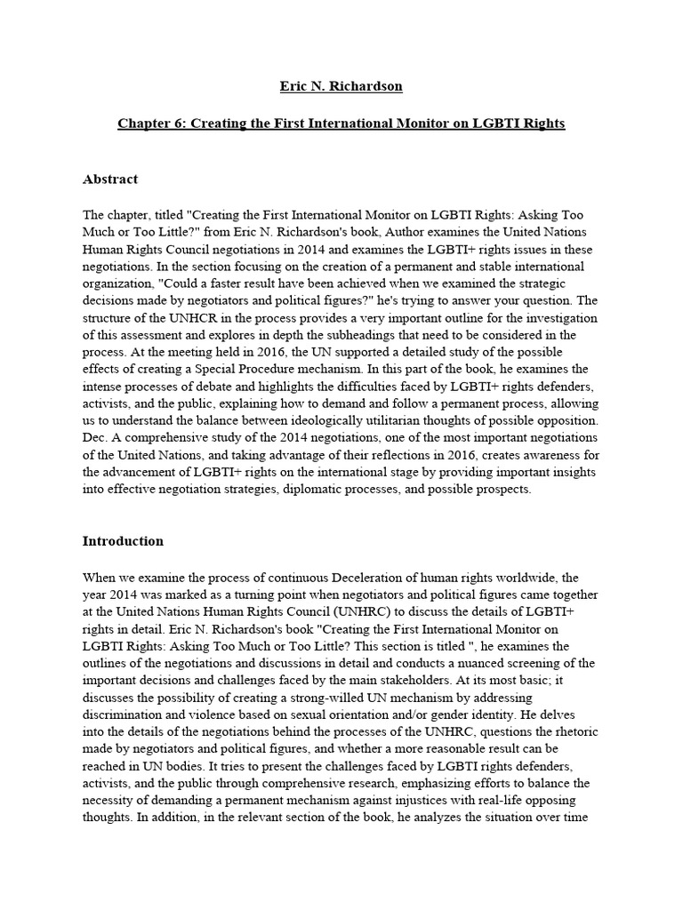 Eric N | PDF | Negotiation | Violence