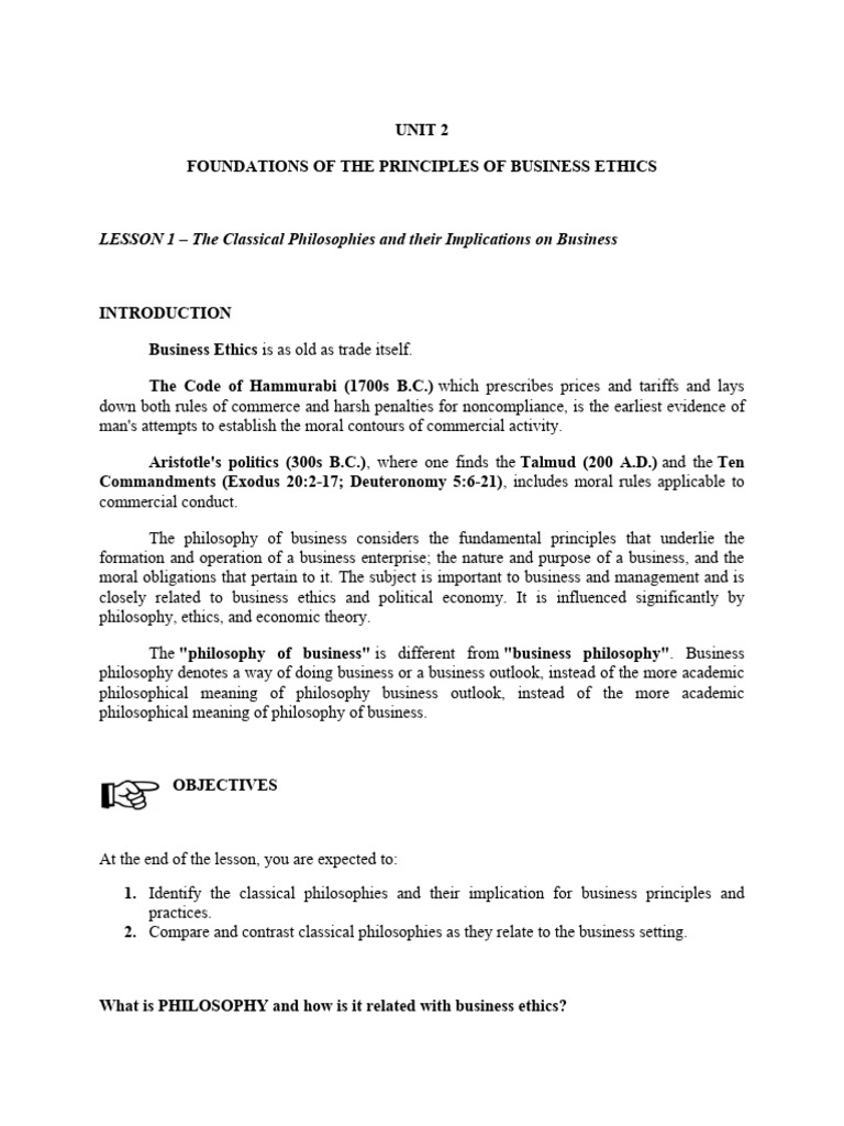 UNIT 2 Foundations of The Principles of Business Ethics | PDF | Utilitarianism | Noble Eightfold ...