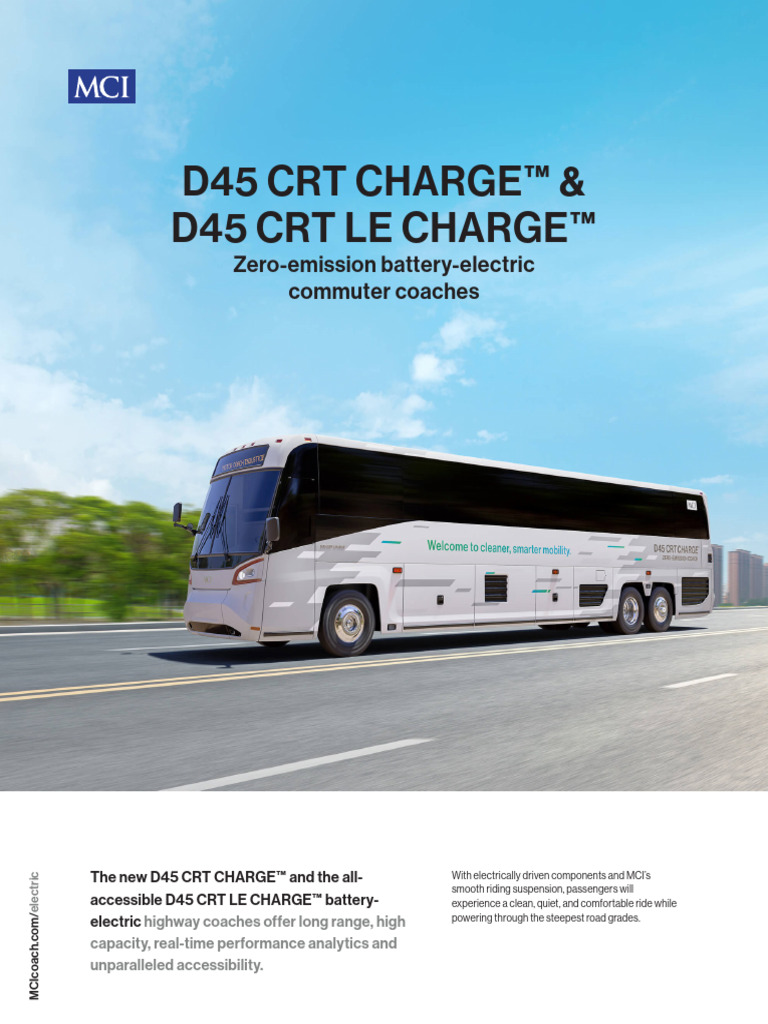 MCI D45 CRT CHARGE Brochure | PDF | Electric Car | Plug In Hybrid