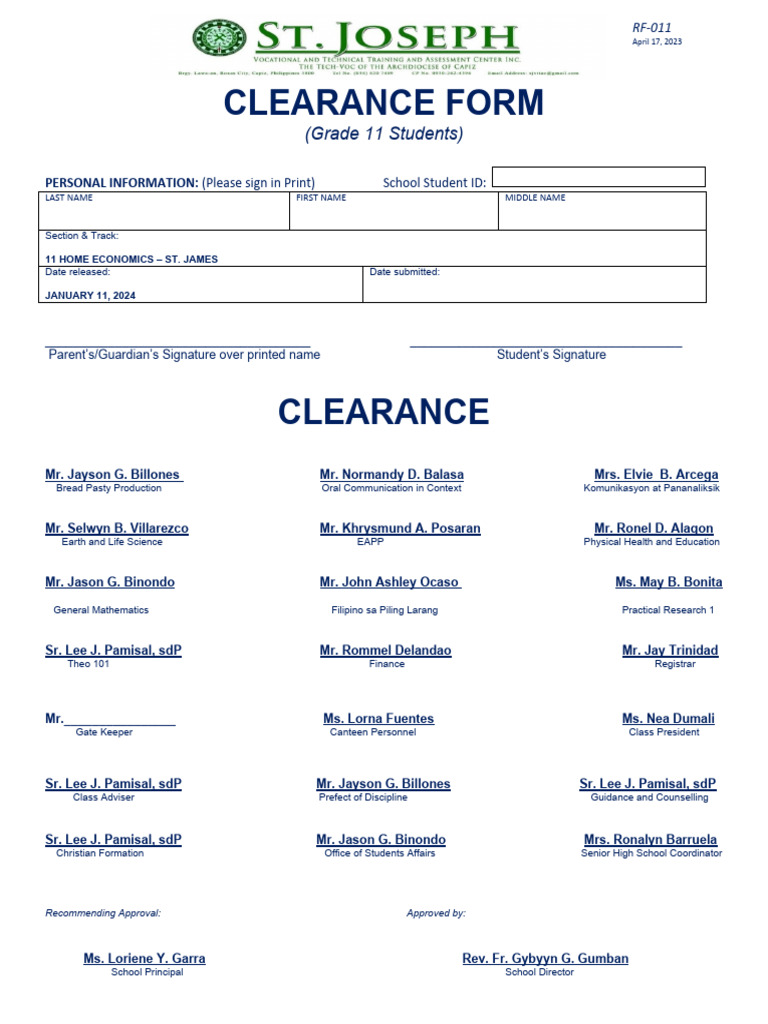 RF 11 Clearance New | PDF