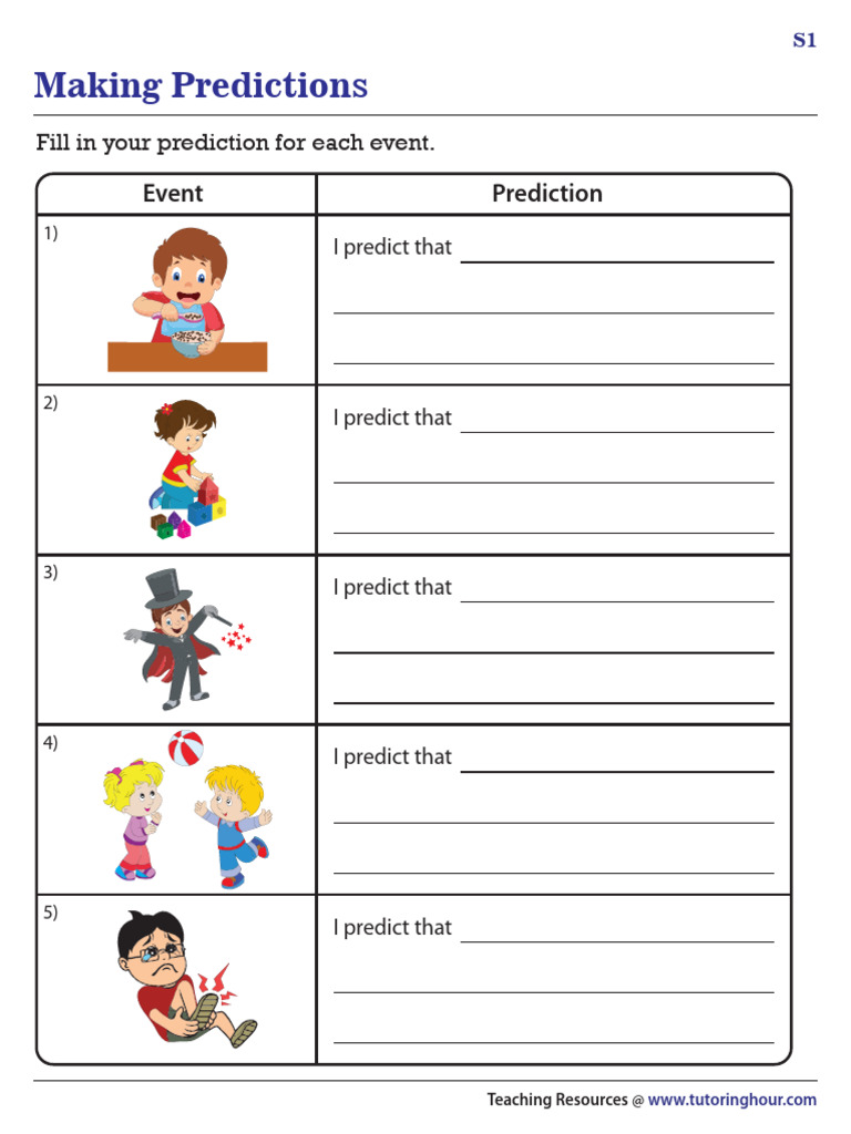 Making Predictions Worksheet | PDF