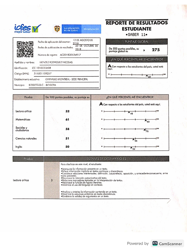 Resultado Icfes | PDF