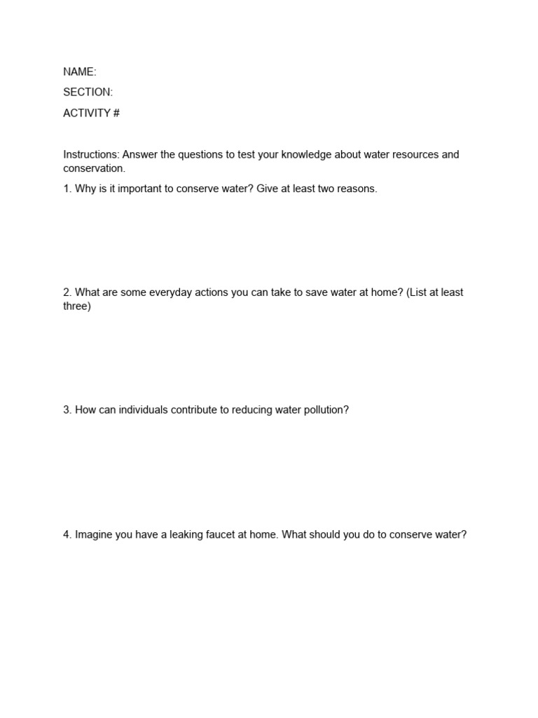 Activity - Water Resources | PDF