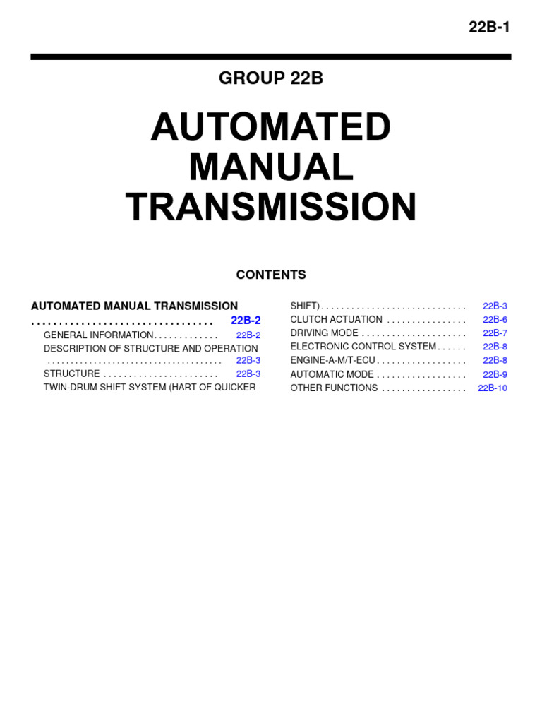 22B Automated Manual Transmission | PDF | Manual Transmission | Clutch