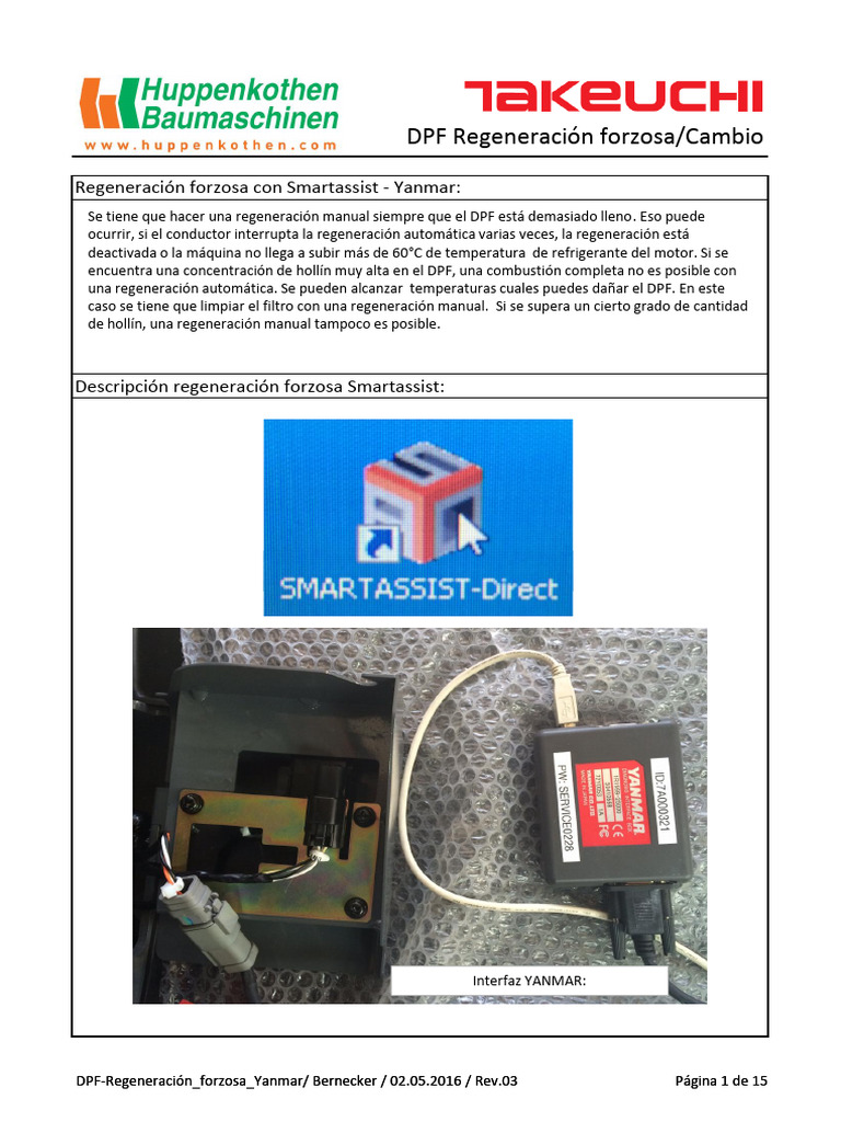 DPF - Regeneración Forzosa - Smartassist - Yanmar - Rev03 | PDF