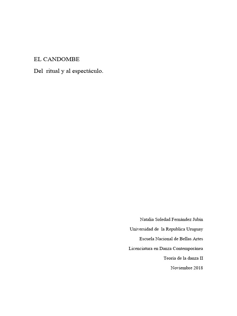 000 - El Candombe-Del Ritual Al Espectaculo | PDF | Bailes | África