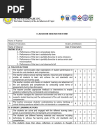 PPST Based Classroom Observation Tool | PDF | Learning | Educational ...