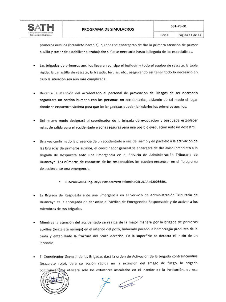 PROGRAMA SIMULACRO SST Removed Removed | PDF