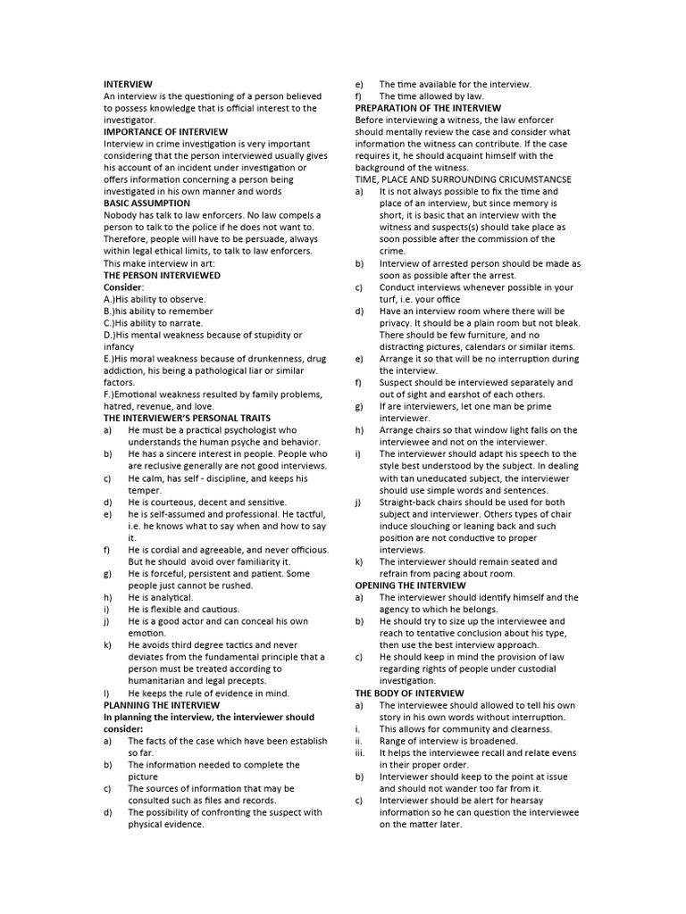 Interview & Interrogation | PDF | Witness | Interview
