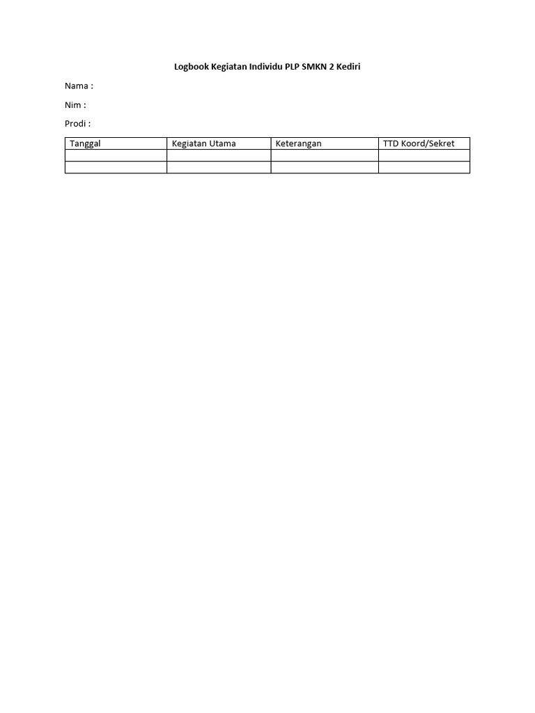 Logbook Kegiatan Individu PLP | PDF