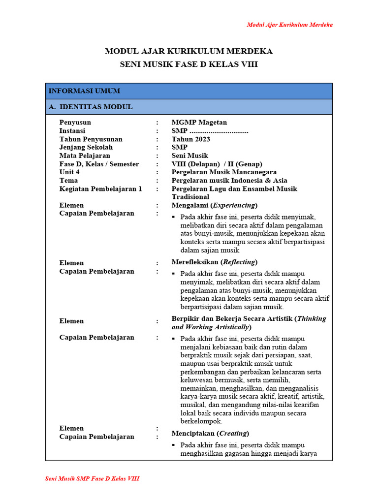 Modul Ajar SM Unit 4 | PDF