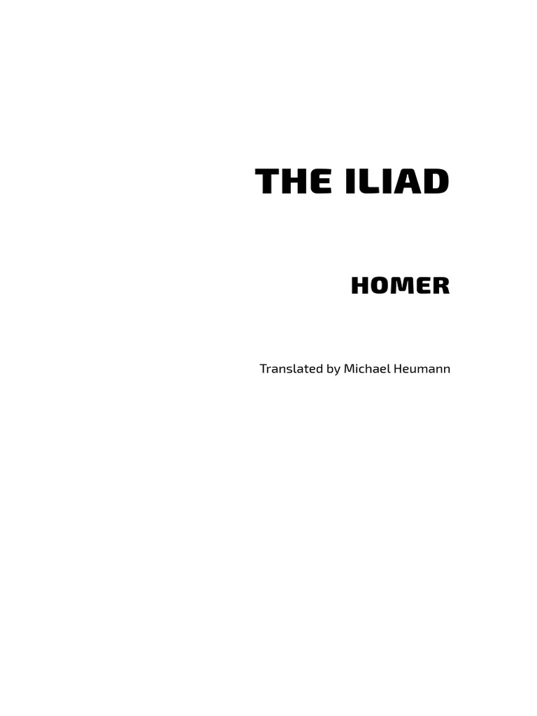 The Iliad | PDF | Trojan War | Hector