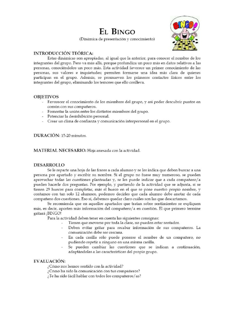 BINGO. Encuentra A Alguien Que... (Dinámica de Presentación y ...