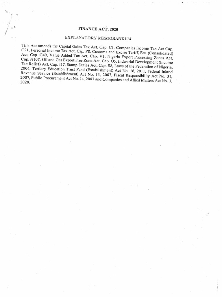 Finance Act 2020 - Signed | PDF