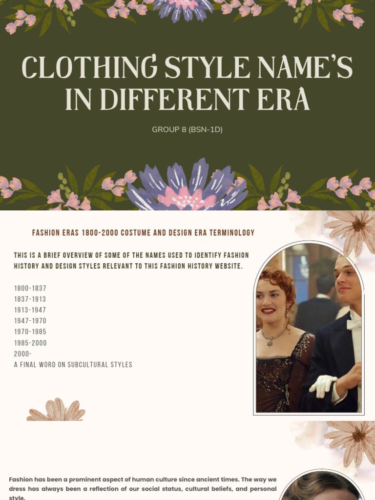 Clothing Style in Different Era | PDF | Cultural Trends | Popular ...