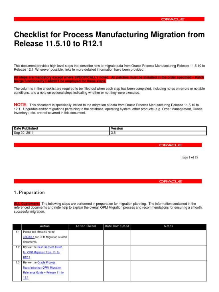 Migration Checklist | PDF | Inventory | Information Technology Management