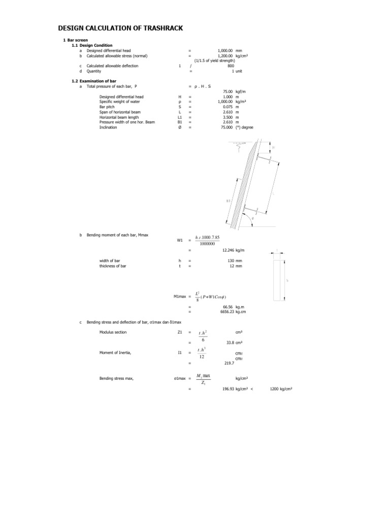 Kalkulasi Rotary Screen 3 X 9 MTR | PDF | Bending | Beam (Structure)