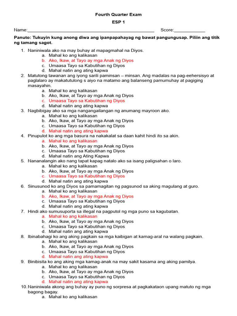 4th - ESP 1 Yes Yes | PDF