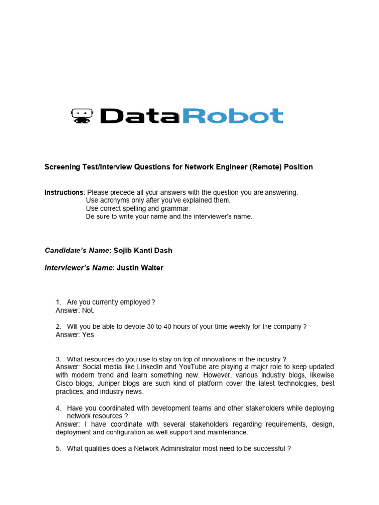 Network Engineer Interview Guide | PDF | Computer Network | Computer Security