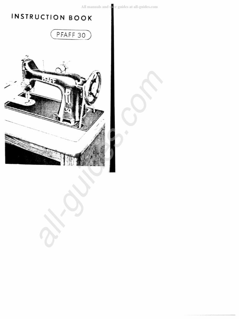 Pfaff 30 Sewing Machine Instruction Manual | PDF | Sewing Machine ...