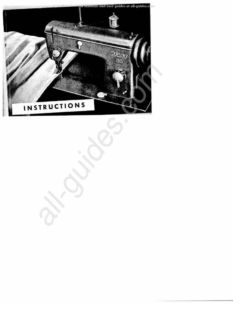 Pfaff 60 Sewing Machine Instruction Manual | PDF | Sewing Machine ...